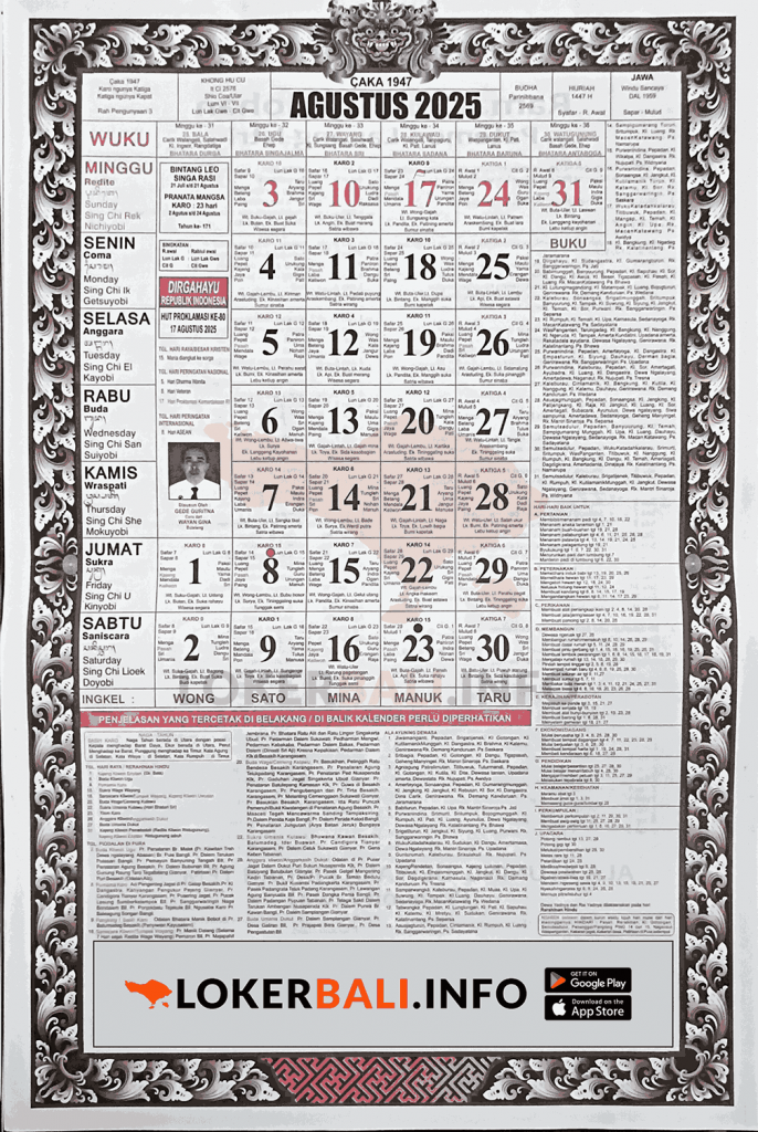 Kalender Bali 2025 Lengkap Beserta Hari Penting Nasional - Loker Bali Info Blog
