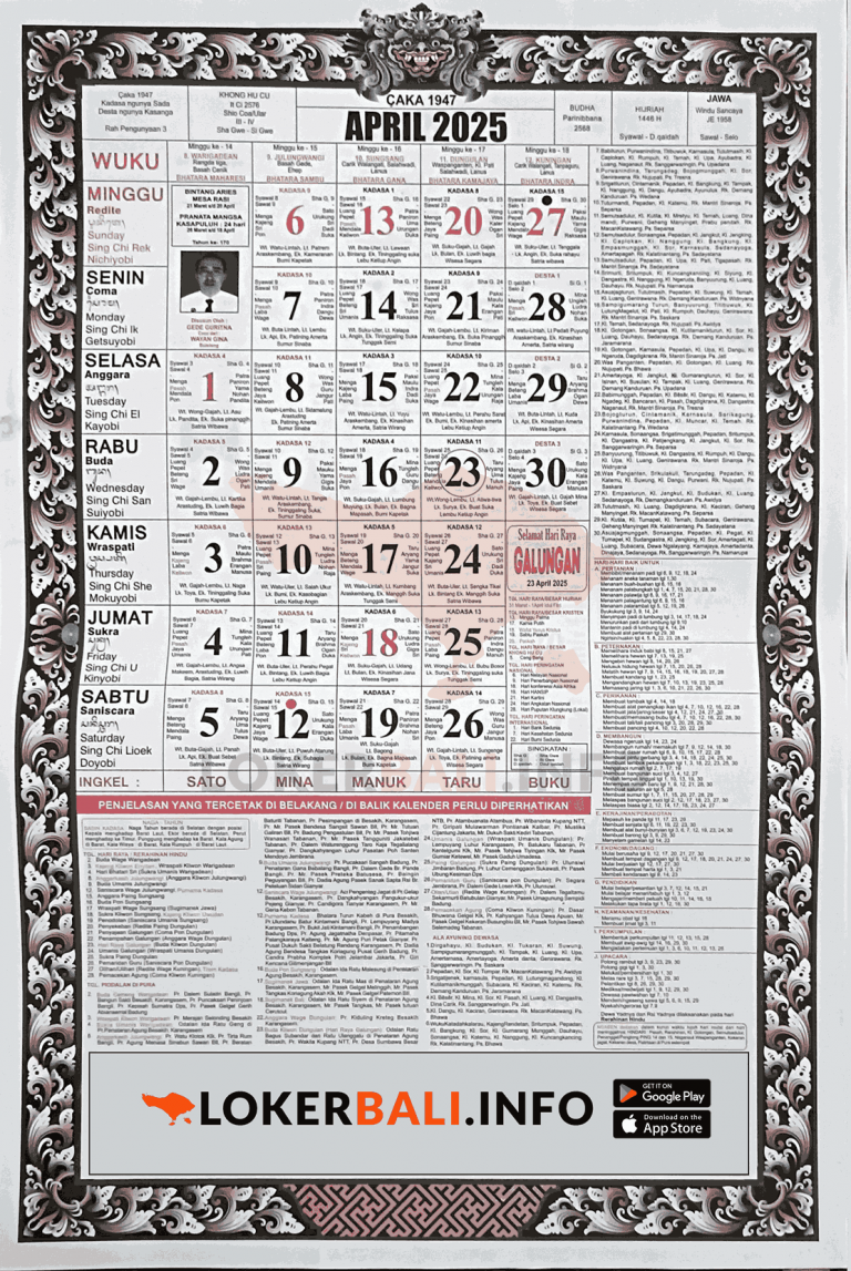 Kalender Bali 2025 Lengkap Beserta Hari Penting Nasional - Loker Bali ...