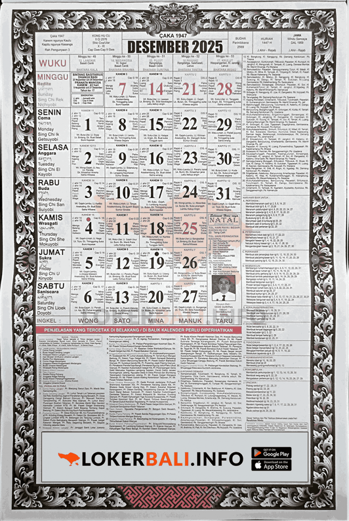 Kalender Bali 2025 Lengkap Beserta Hari Penting Nasional - Loker Bali Info Blog