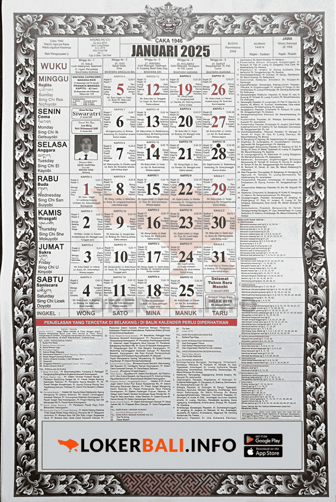 Kalender Bali 2025 Lengkap Beserta Hari Penting Nasional - Loker Bali ...