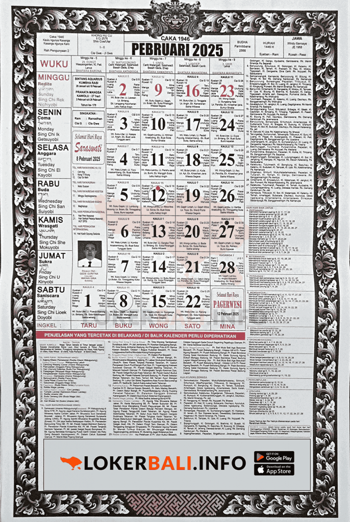 Kalender Bali 2025 Lengkap Beserta Hari Penting Nasional - Loker Bali Info Blog