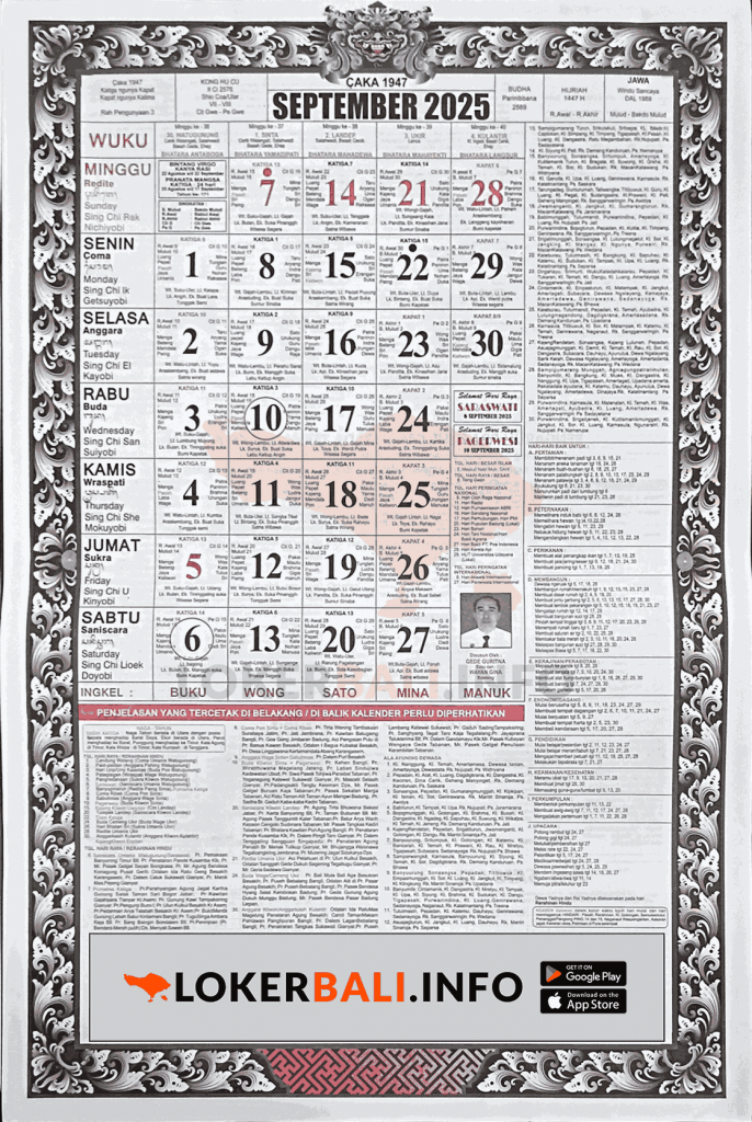 Kalender Bali 2025 Lengkap Beserta Hari Penting Nasional - Loker Bali Info Blog
