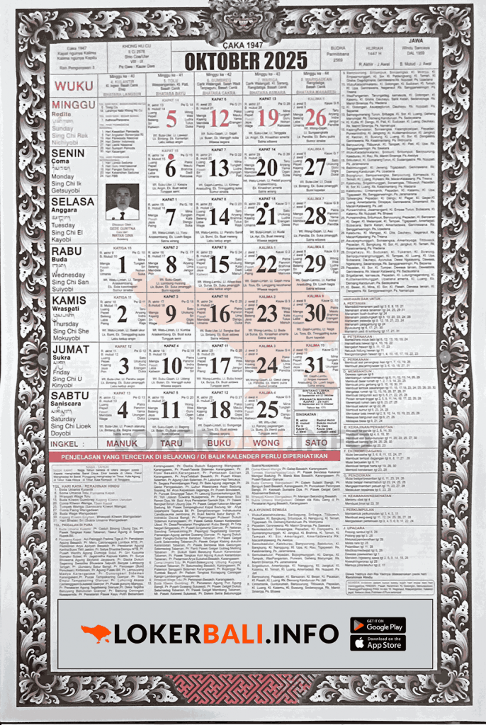 Kalender Bali 2025 Lengkap Beserta Hari Penting Nasional - Loker Bali ...