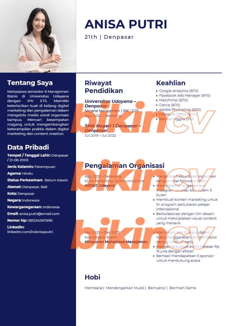 Contoh CV Mahasiswa Magang, Bikin HR Langsung Tertarik! 2025 - Loker ...