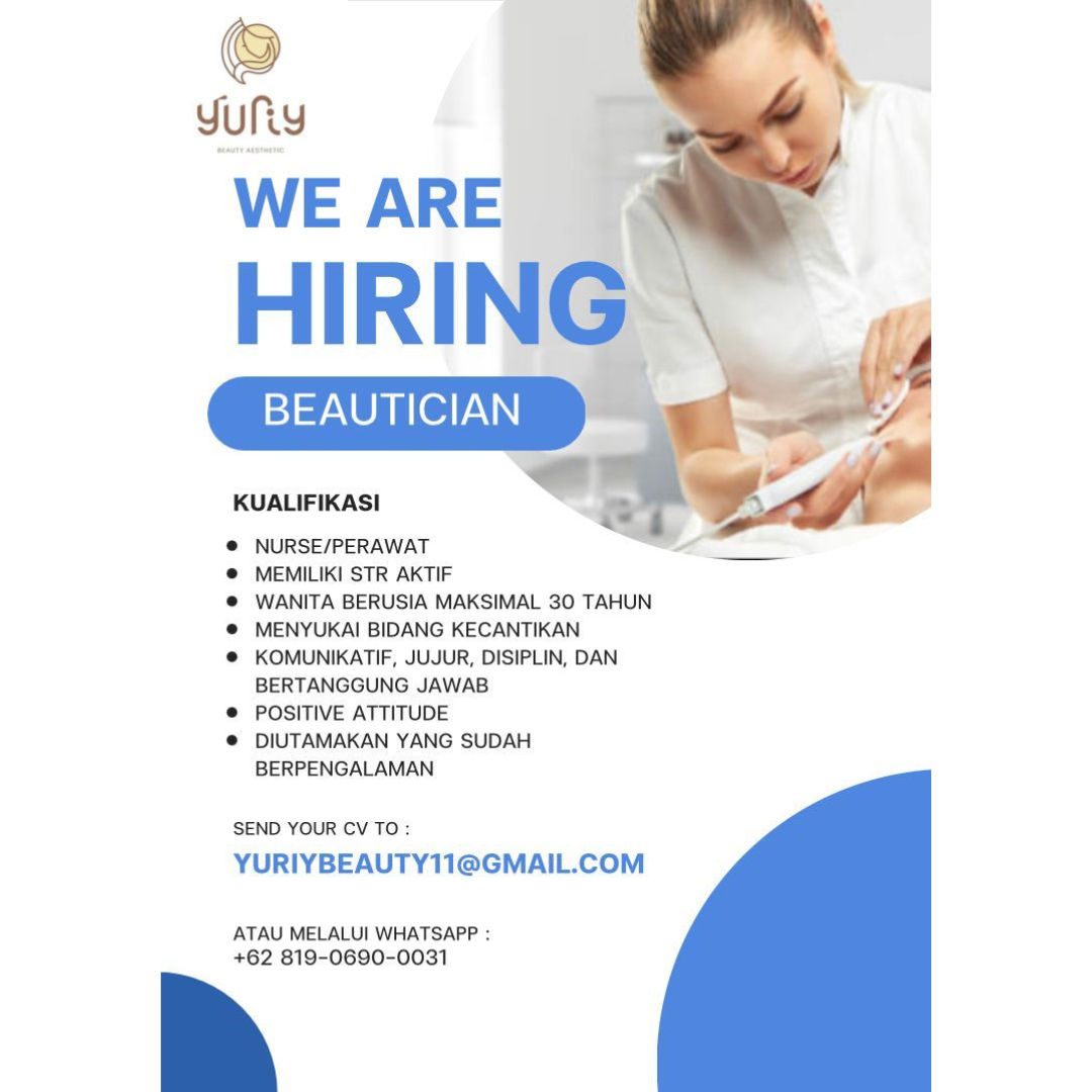 Lowongan Beautician di Yuri Beauty Aesthetic - Kabupaten Badung - Bali ...