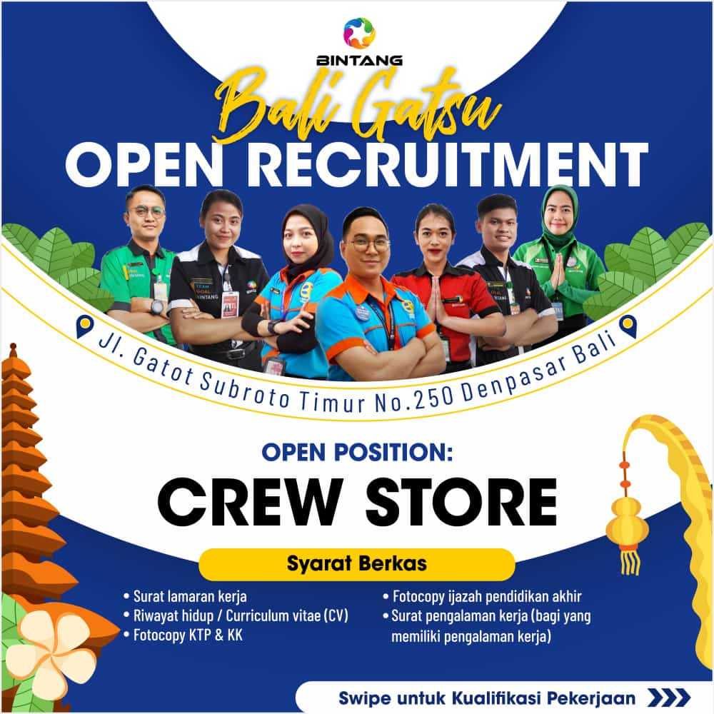Lowongan Crew Store di PT. Bintang Internasional - Kota Denpasar - Bali ...
