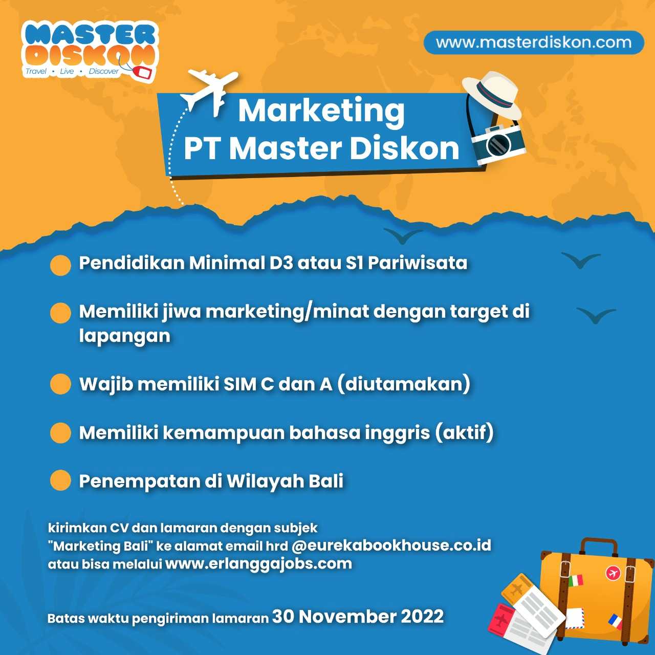 Lowongan Marketing di Master Diskon Internasional - Kota Denpasar ...