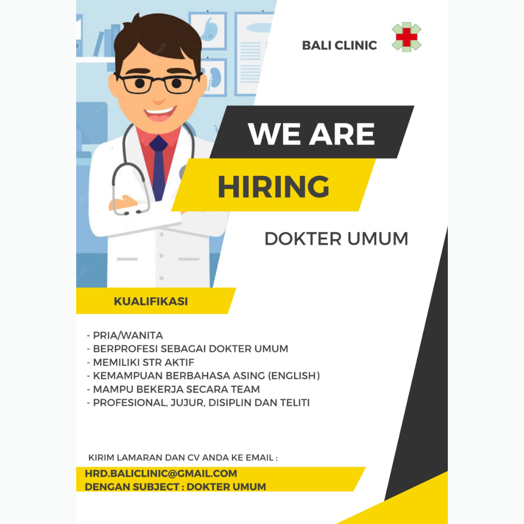 Lowongan Dokter Umum di Bali Clinic - Kabupaten Badung - Bali ...