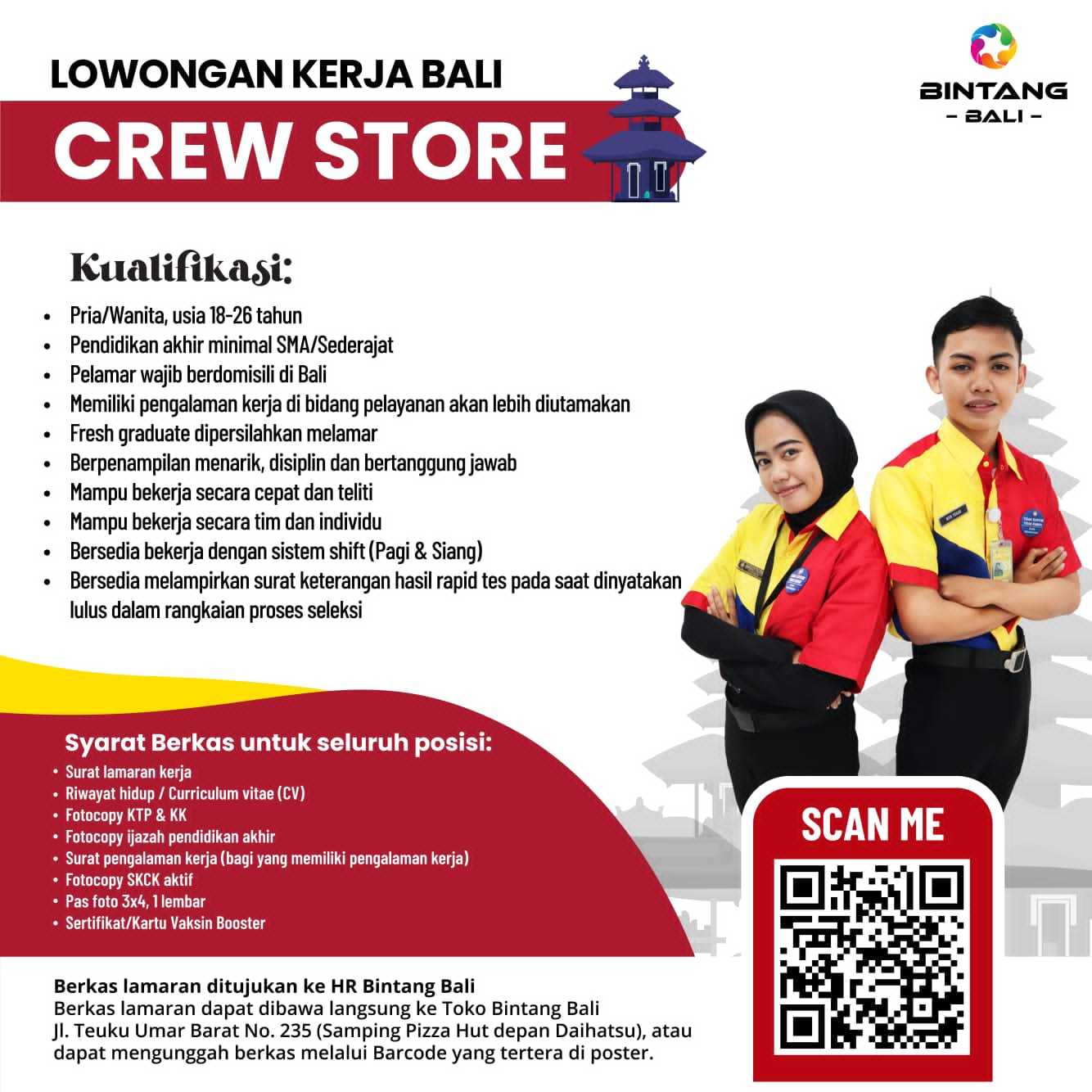 Lowongan Crew Store di PT. Bintang Internasional - Kota Denpasar - Bali ...